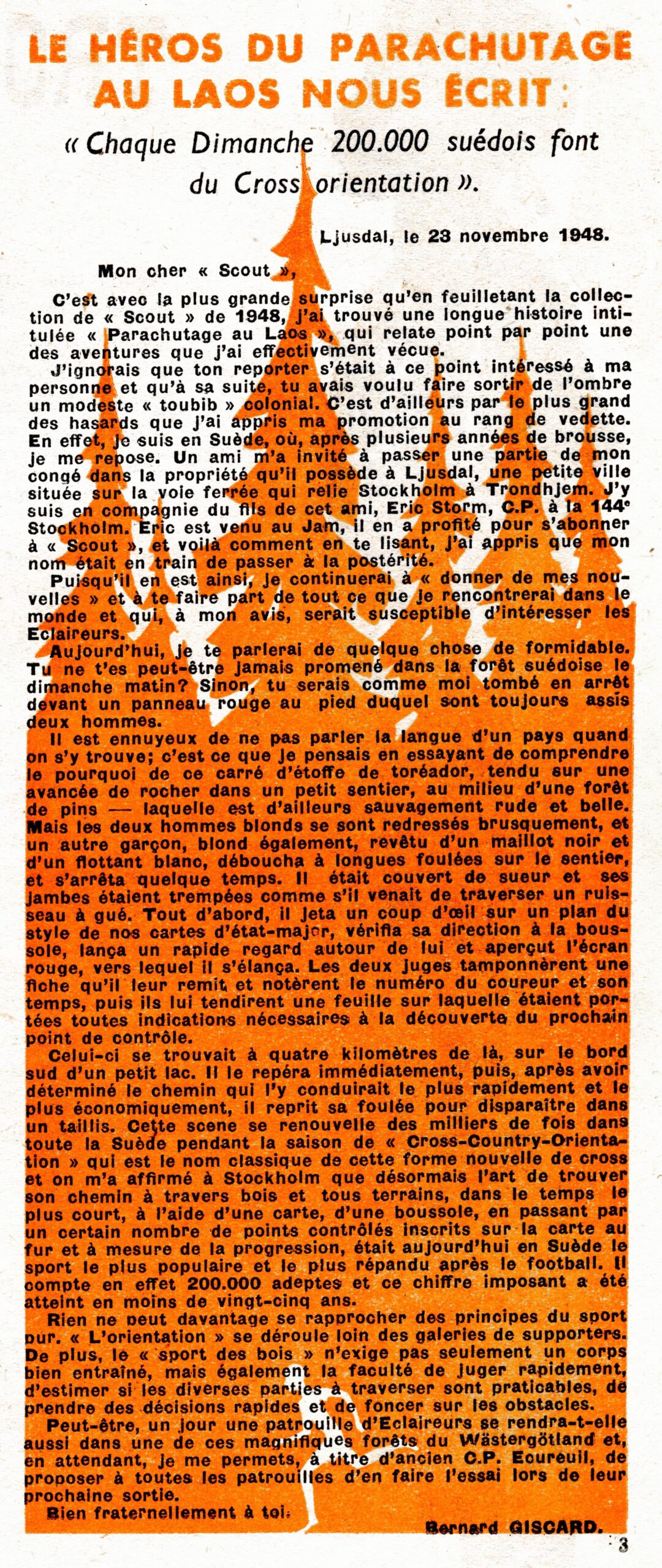 le héros du parachutage au Laos nous écrit : SCOUT 237 de 1949 - Pierre ...